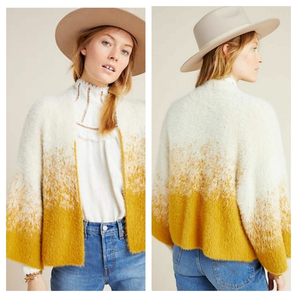 Sweaters | Anthropologie Senna Eyelash Fuzzy Ombre Poncho | Poshmark